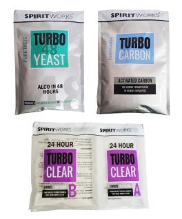 Spiritworks Triple Pure Turbo Yeast, Turbo carbon, Turbo Clear Triple pack - Love Brewing